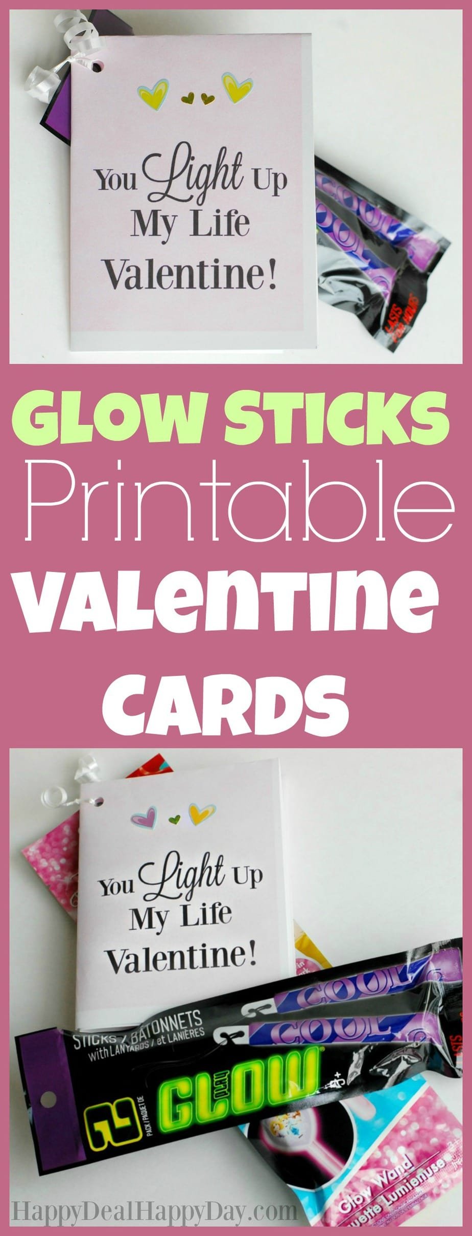 Glow Sticks Free Printable Valentine Cards: "You Light Up My Life ...