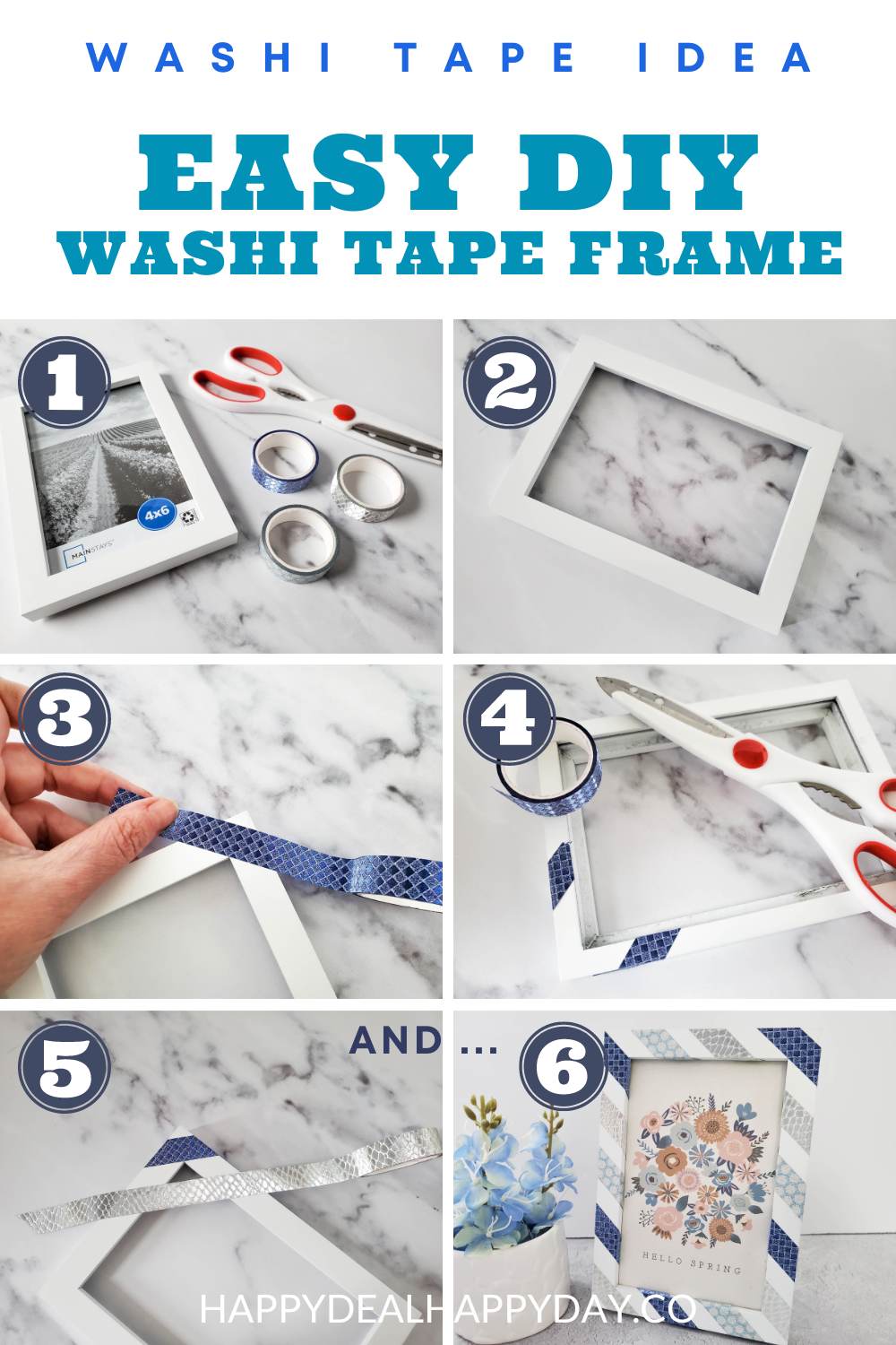 DIY Striped Washi Tape Frame Tutorial - Happy Deal - Happy Day!